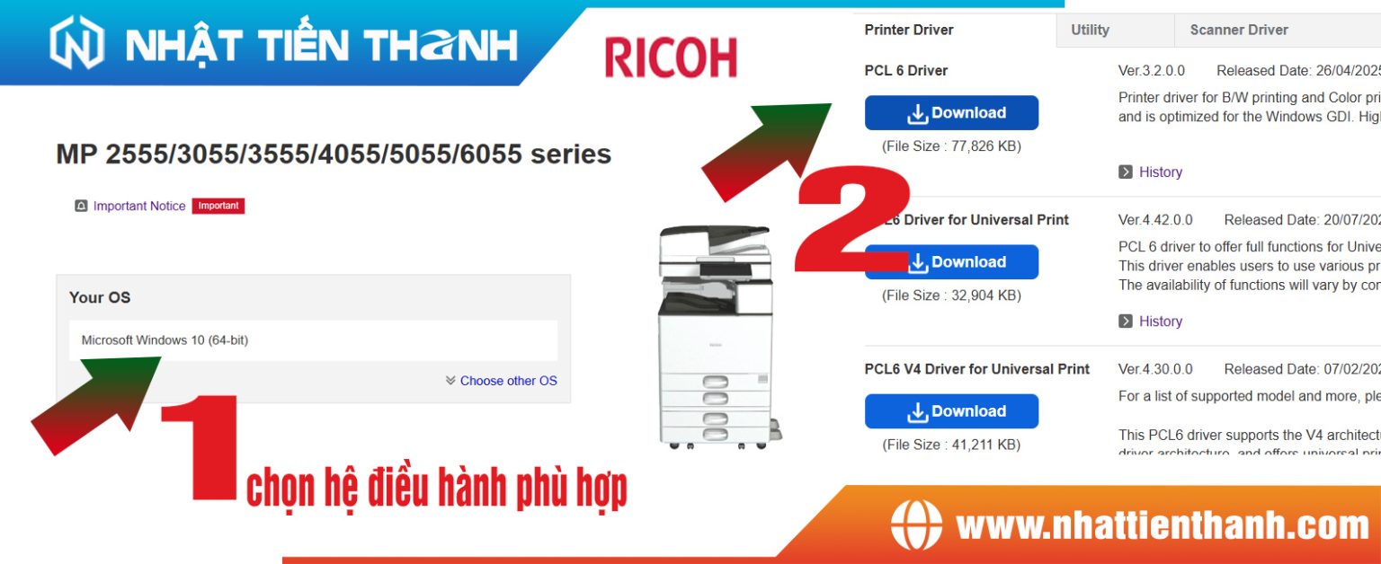 Driver Máy Photocopy Ricoh MP2555-MP3055-MP3555 I Hướng dẫn download và ...